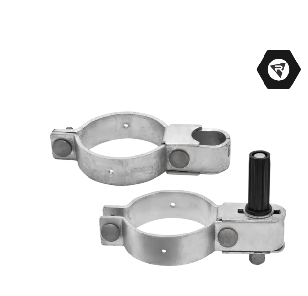 100NB ADJUSTABLE BOLT-ON ROUND POST HINGE SET 32NB GATE SIZE GALV – WA ...