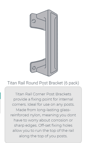 TITAN RAIL CORNER ROUND POST BRACKET – WA Farm Shop