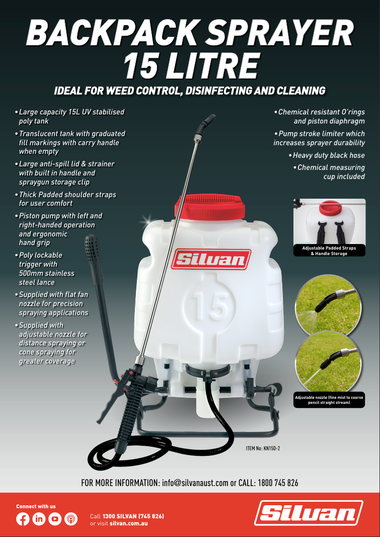 SILVAN 15L BACK PACK SPRAYER – WA Farm Shop